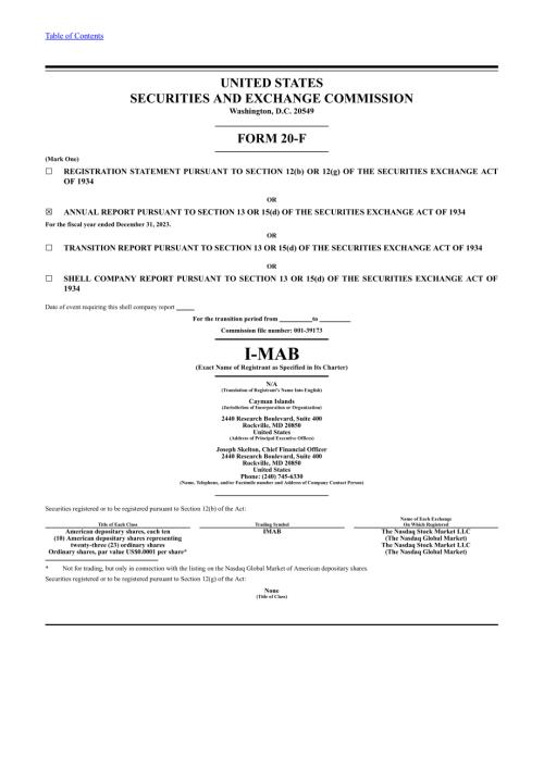 I-MAB (IMAB) 2023年年度报告「NASDAQ」.pdf_三个皮匠报告