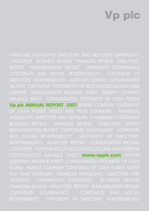 VP plc (VP) 2007年年度报告「LSE」.pdf_三个皮匠报告