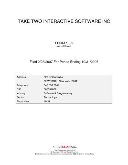 Take-Two Interactive Software Inc_NASDAQ_TTWO_2006.pdf_三个皮匠报告