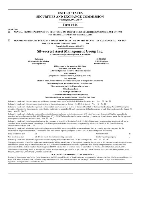Silvercrest Asset Management Group Inc. (SAMG) 2015年年度报告「NASDAQ」.pdf_三个皮匠报告