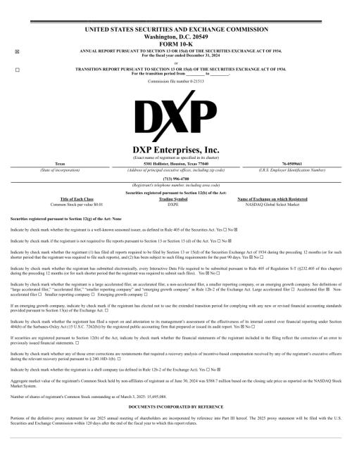 DXP Enterprises Inc. (DXPE) 2024年年度报告「NASDAQ」.pdf_三个皮匠报告